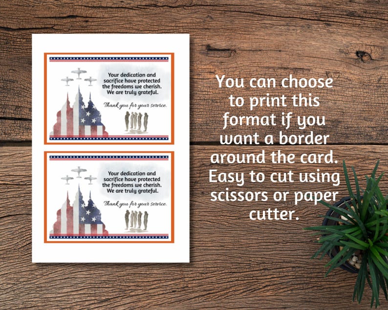 Patriotic Veterans Day Thank You Card (digital Download) - Etsy