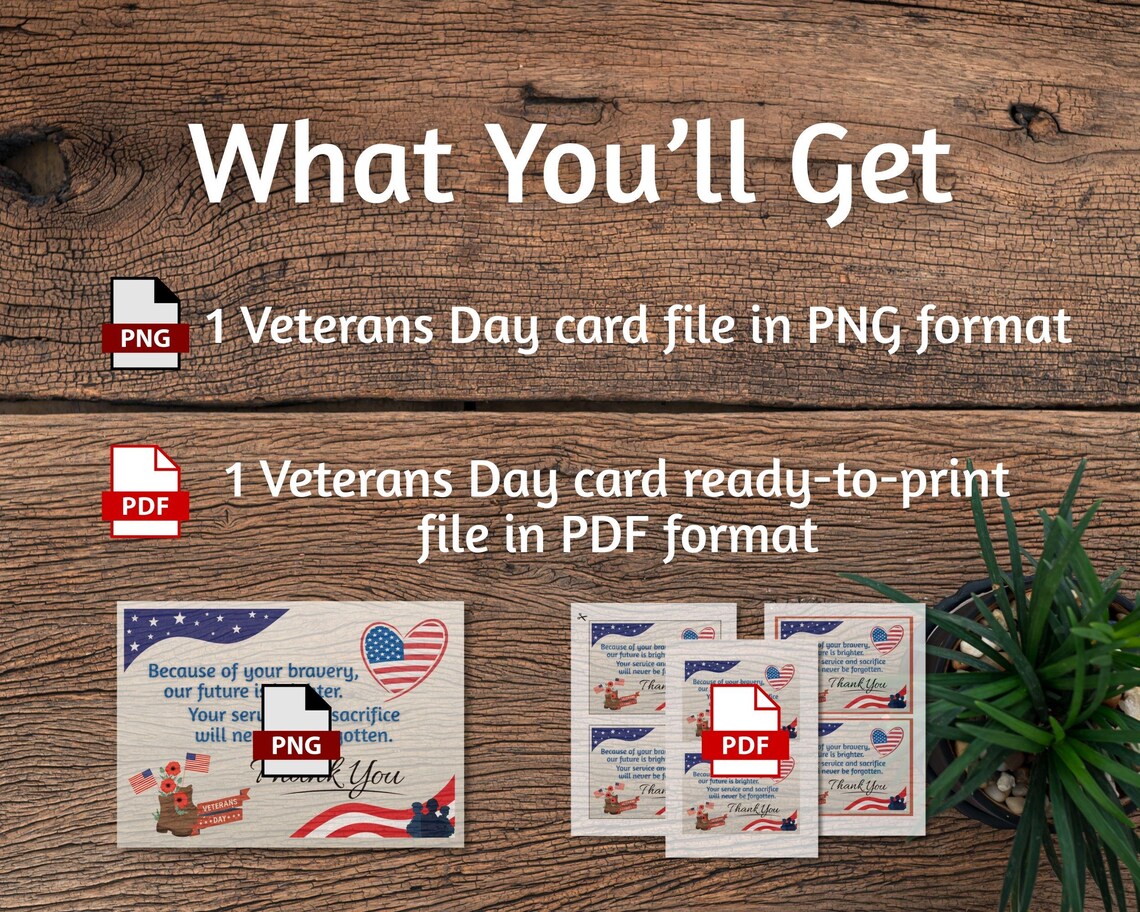 Patriotic Veterans Day Thank You Card: Printable Military Appreciation ...