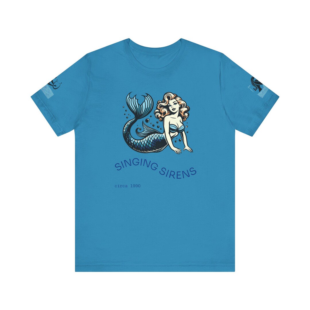 Singing Sirens Tee | Mermaid Illustration, Nautical Song Design - Etsy