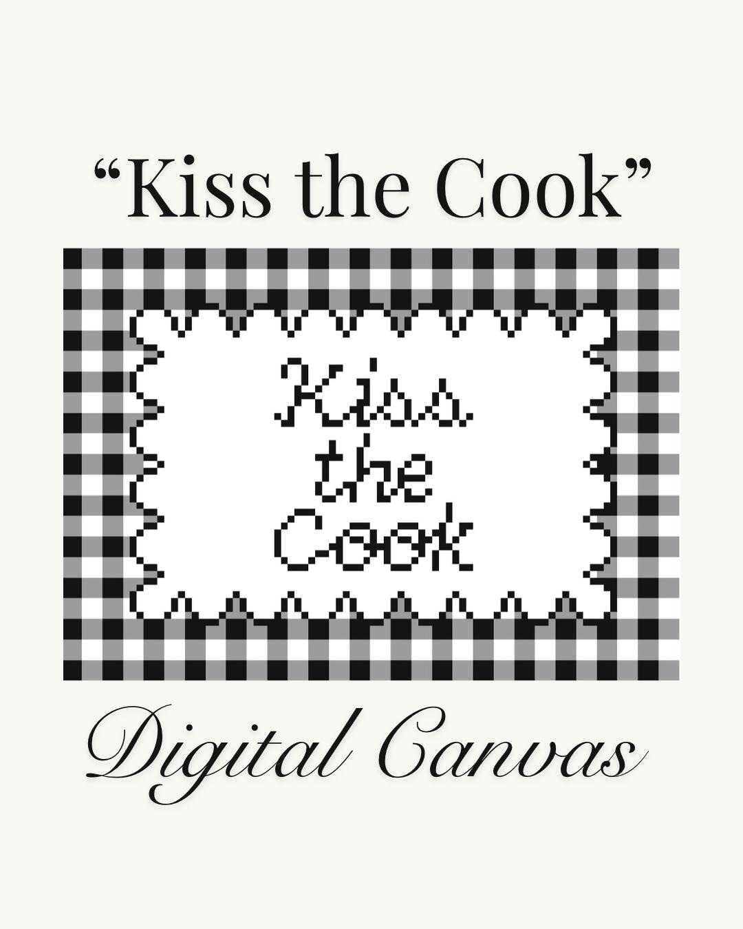 Kiss the Cook Needlepoint Canvas | 13 Mesh Digital Stitchly File | 10 X ...