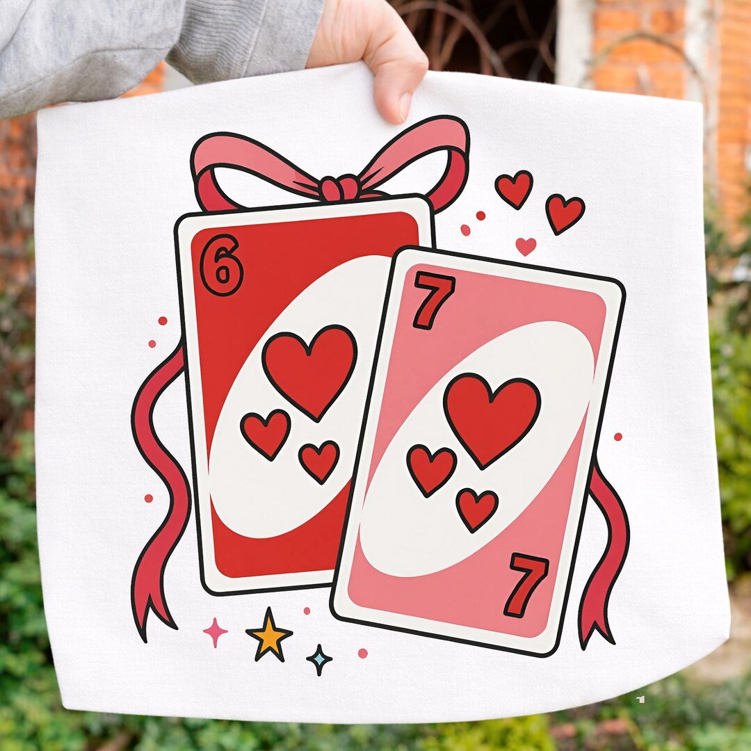 Playing Cards Valentine 6 7 PNG, Uno Preppy 67 Six Seven Valentines Png ...