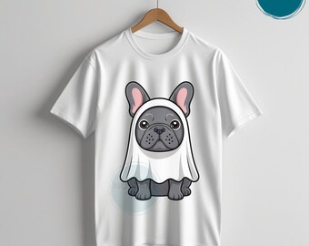 Bulldog Ghost Costume Trick or Treating SVG DXF Hand Drawn English ...