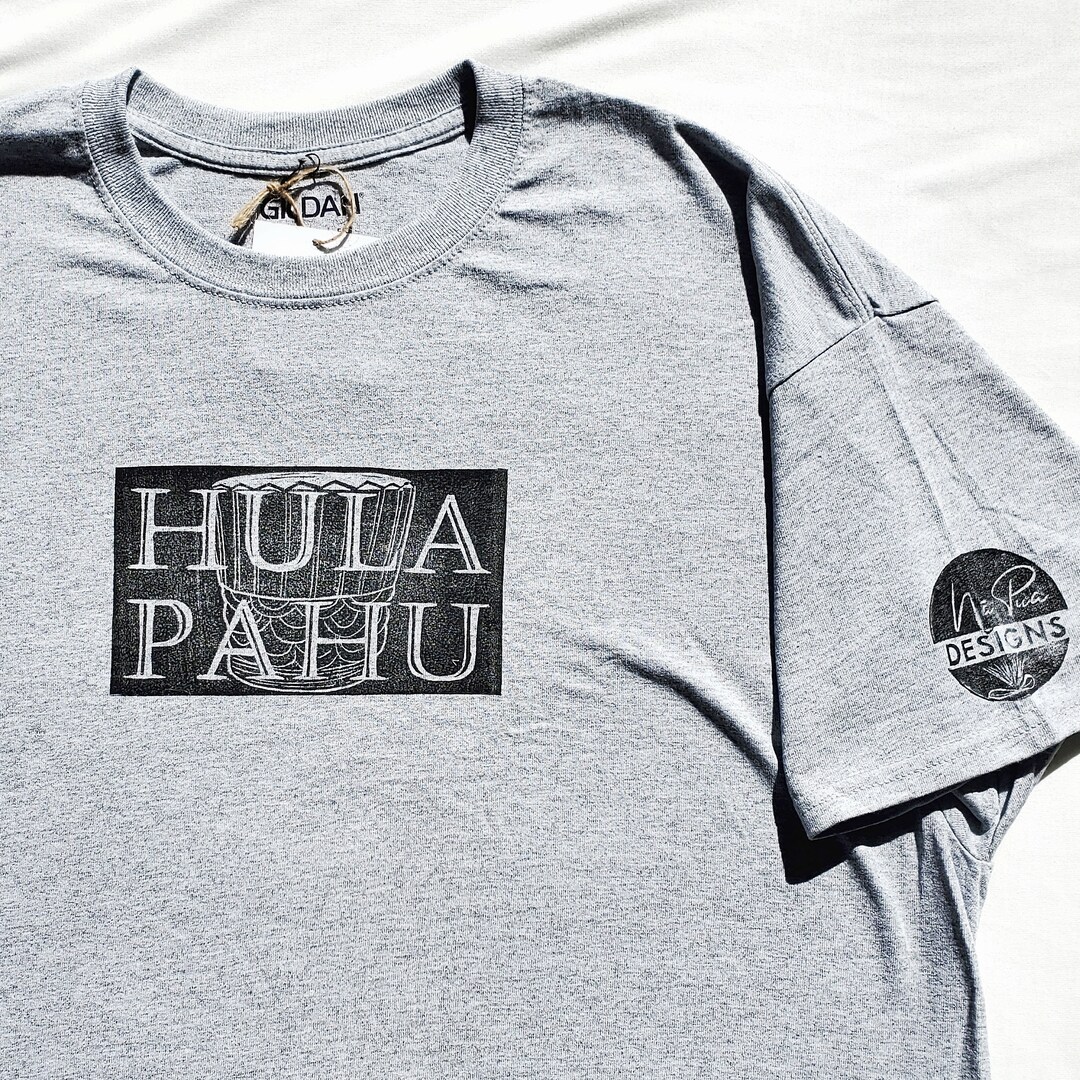 Handprinted Hula Pahu Design Shirt - Etsy