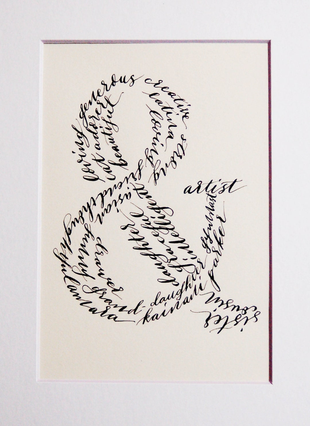 Personalized Ampersand Handwritten Art - Etsy
