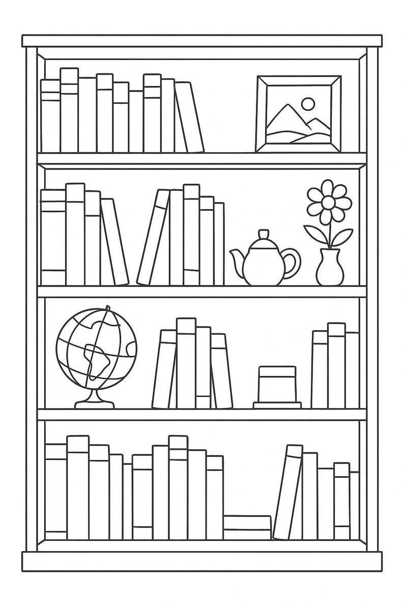 Coloring Page for Readers Instant Download - Etsy