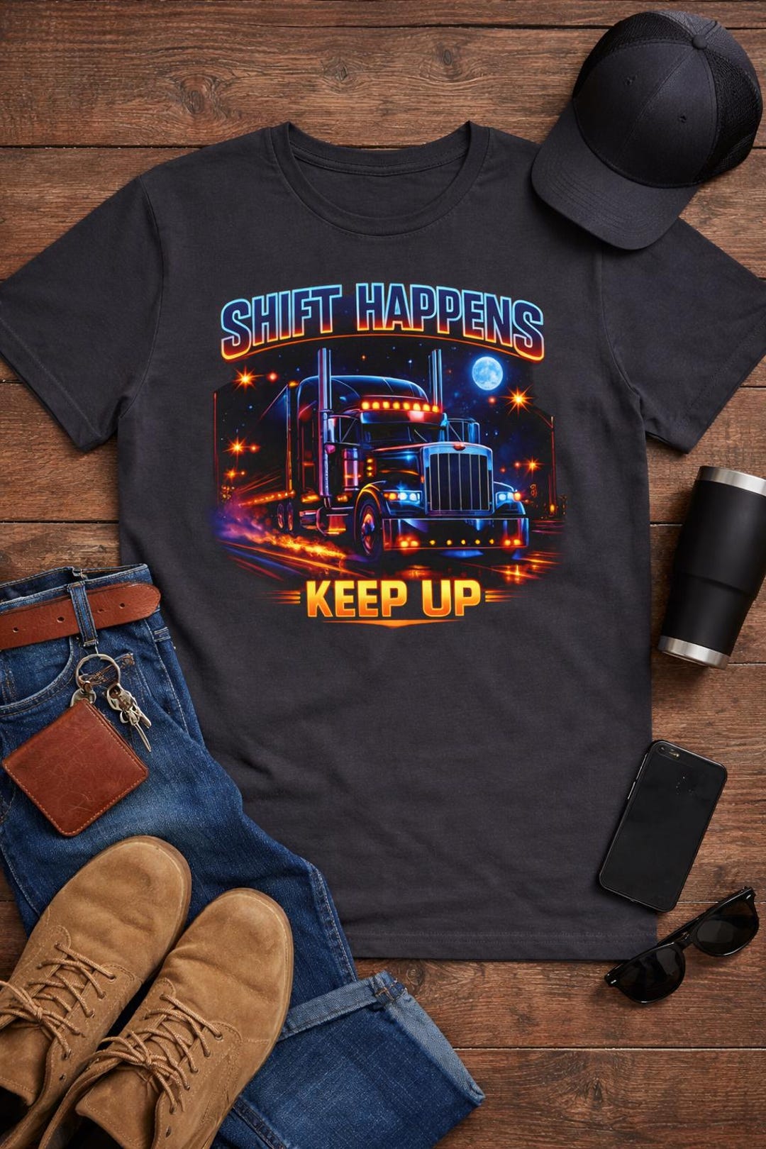 Shift Happens Keep up Shirt | Funny Trucker T Shirt | Truck Driver Gift ...