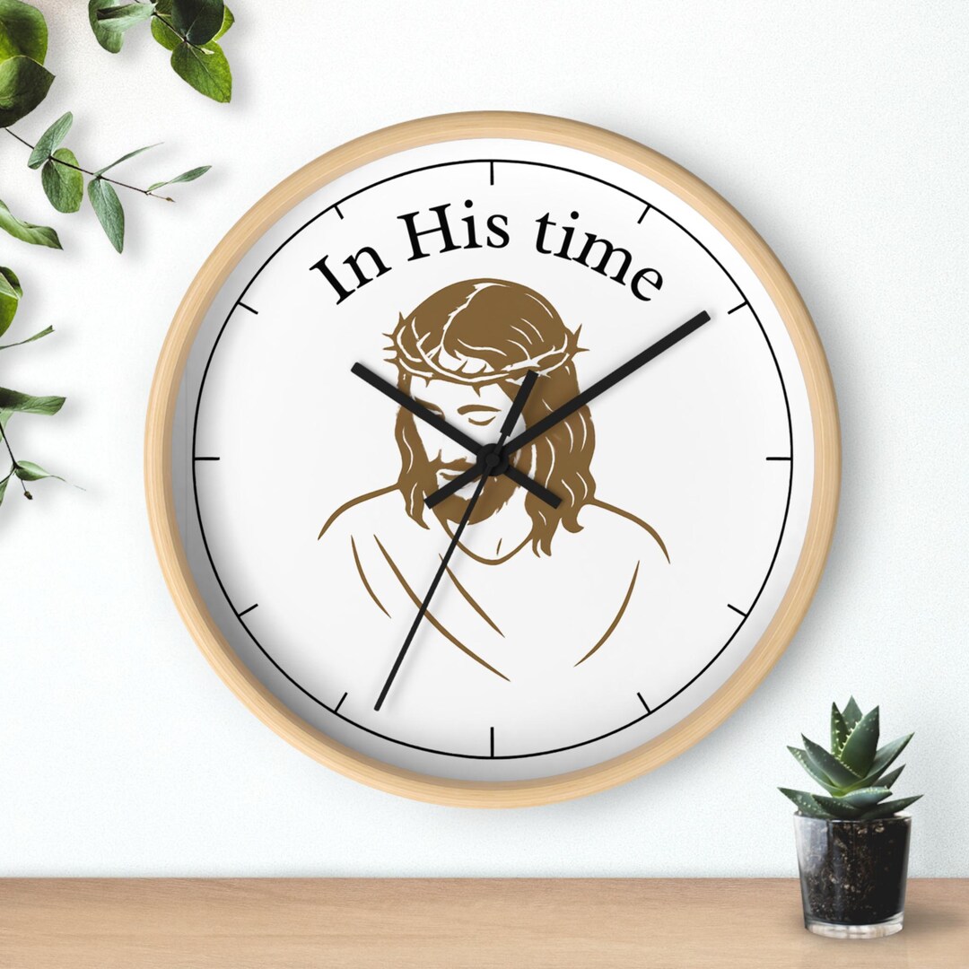 In His Time Wall Clock | Jesus Portrait, Christian Home Decor - Etsy