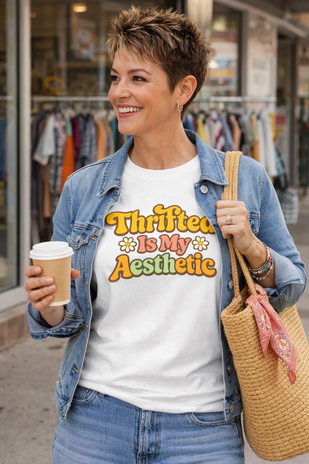 Thrifted is My Aesthetic Shirt | Retro Groovy Thrifting Tee | Vintage ...