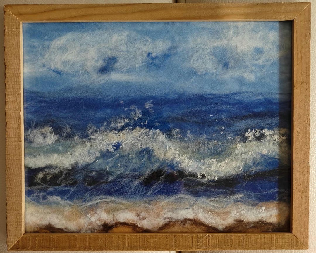Handmade Wool Felt Seascape – Framed Coastal Fiber Art - Etsy