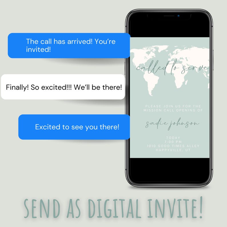 Mission Call Opening Invitation, Editable LDS Template (digital ...