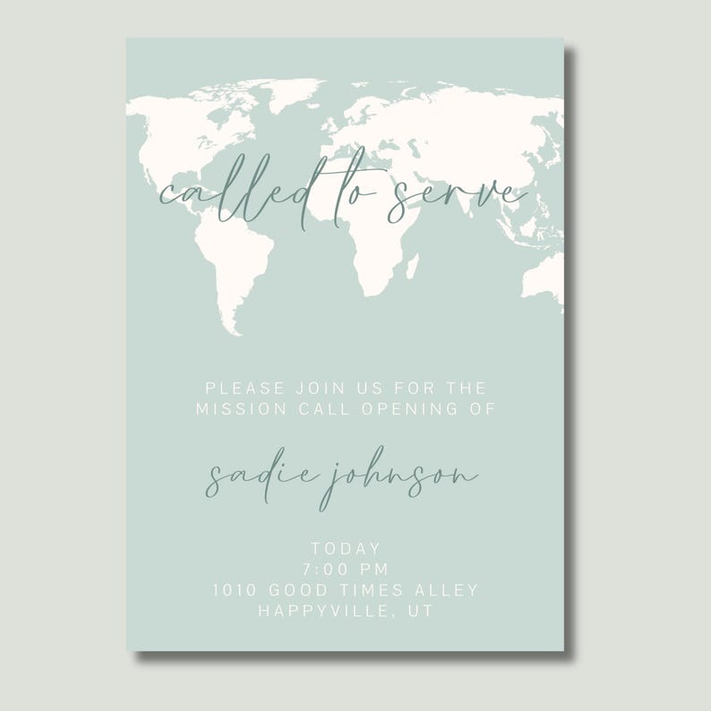 Mission Call Opening Invitation, Editable LDS Template (digital ...