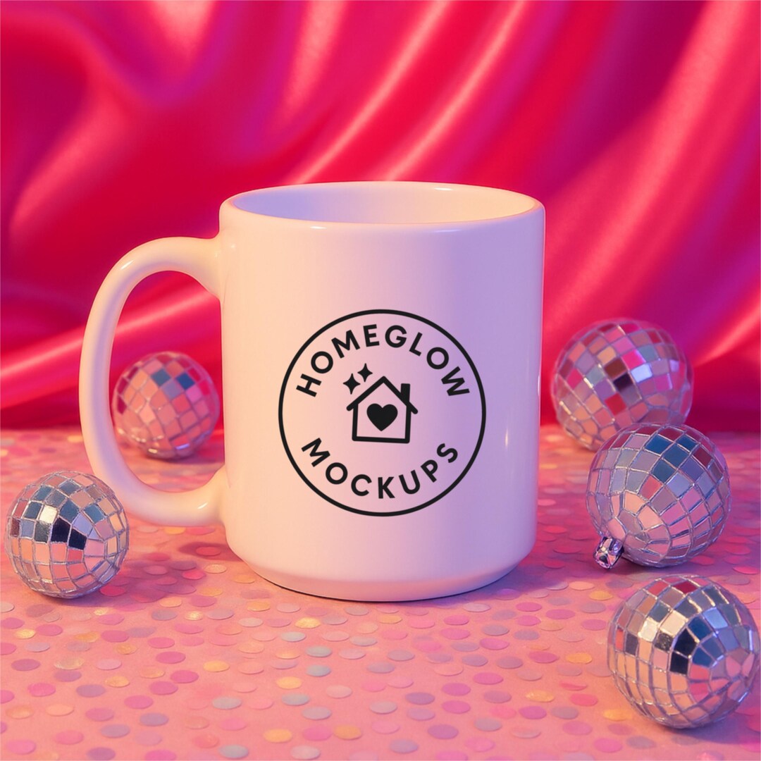 11 Oz Mug Mockup Disco Ball Y2K Glam Coffee Mug Photo (JPEG 5000x5000px ...