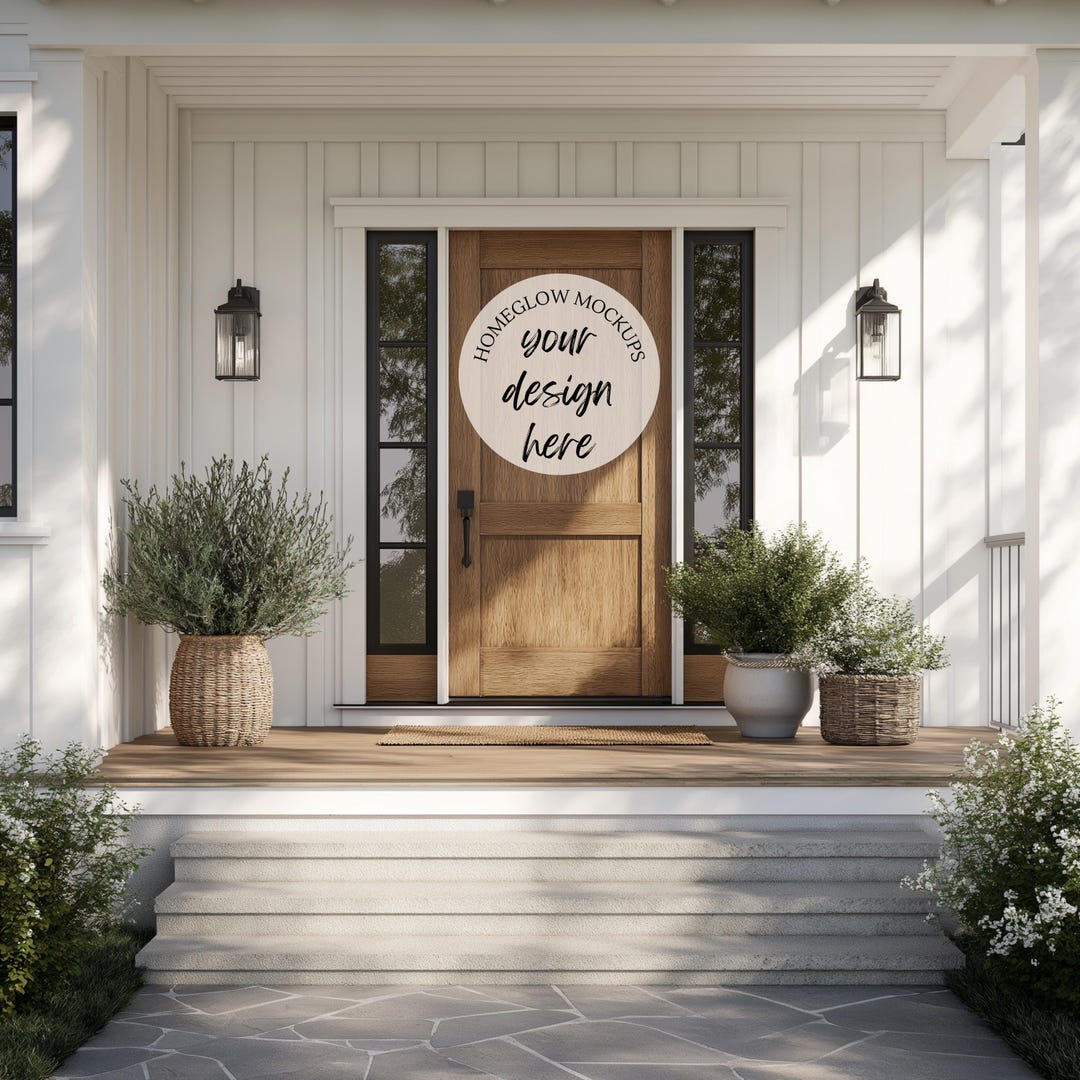 Farmhouse Front Door Mockup JPEG - Etsy