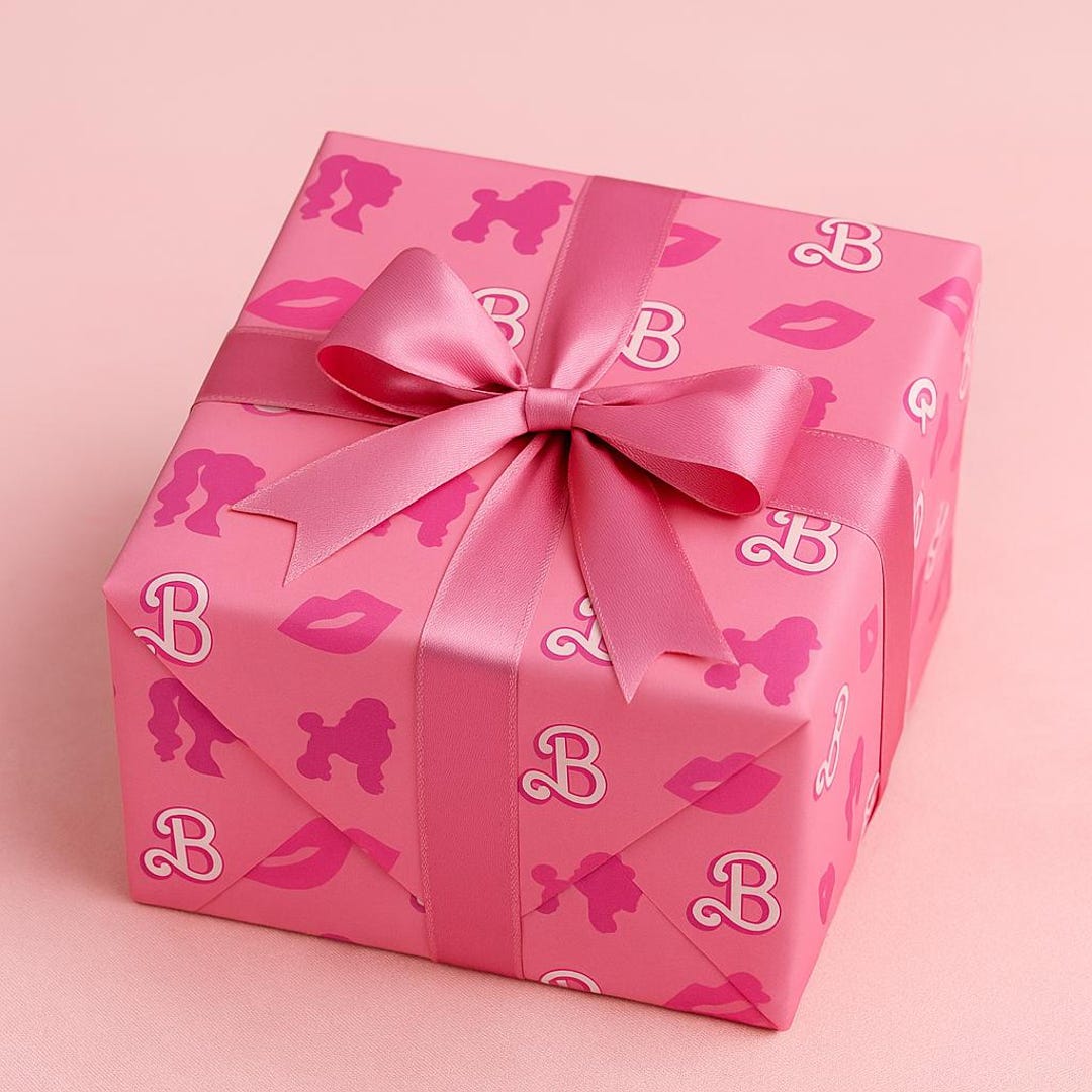 Pink Barbie Style Gift Wrap | Trendy Party Wrapping Paper - Etsy