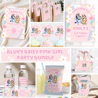 Bluey Children's Birthday Invitation Pink Colorway Editable Canva ...