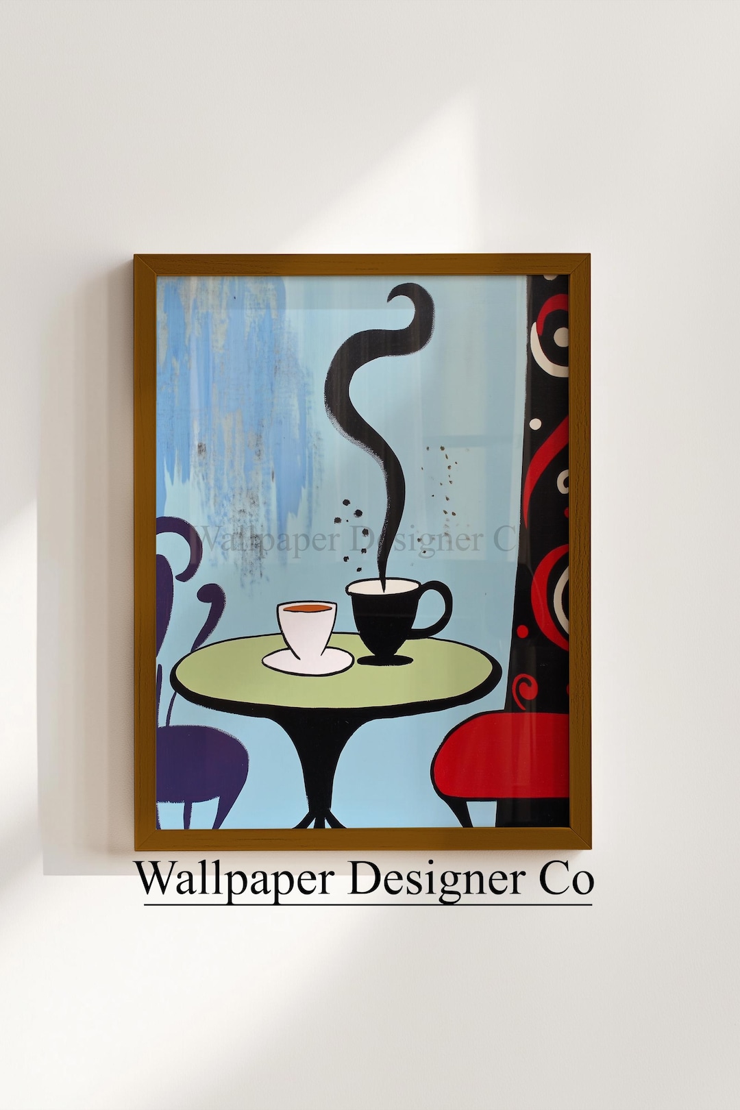 Retro Coffee Table Art Print - Pop Art Style, UPA Animation Inspired ...