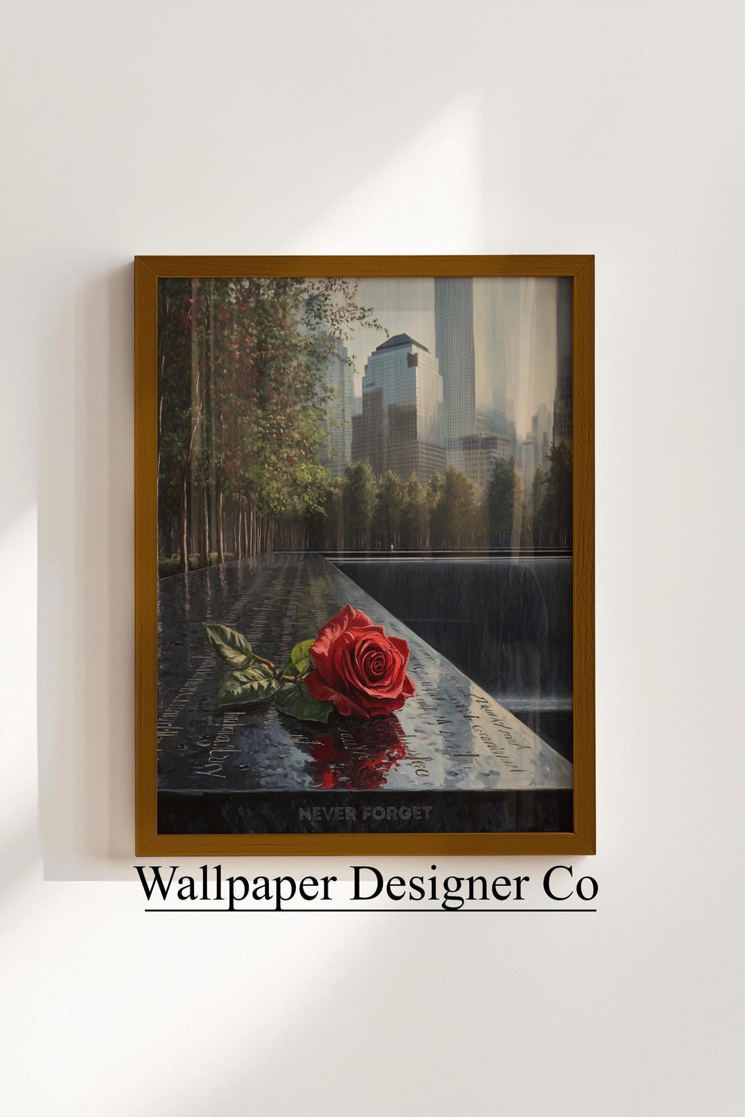 9/11 Memorial Art Print: NYC Tribute With Rose (digital Download) - Etsy