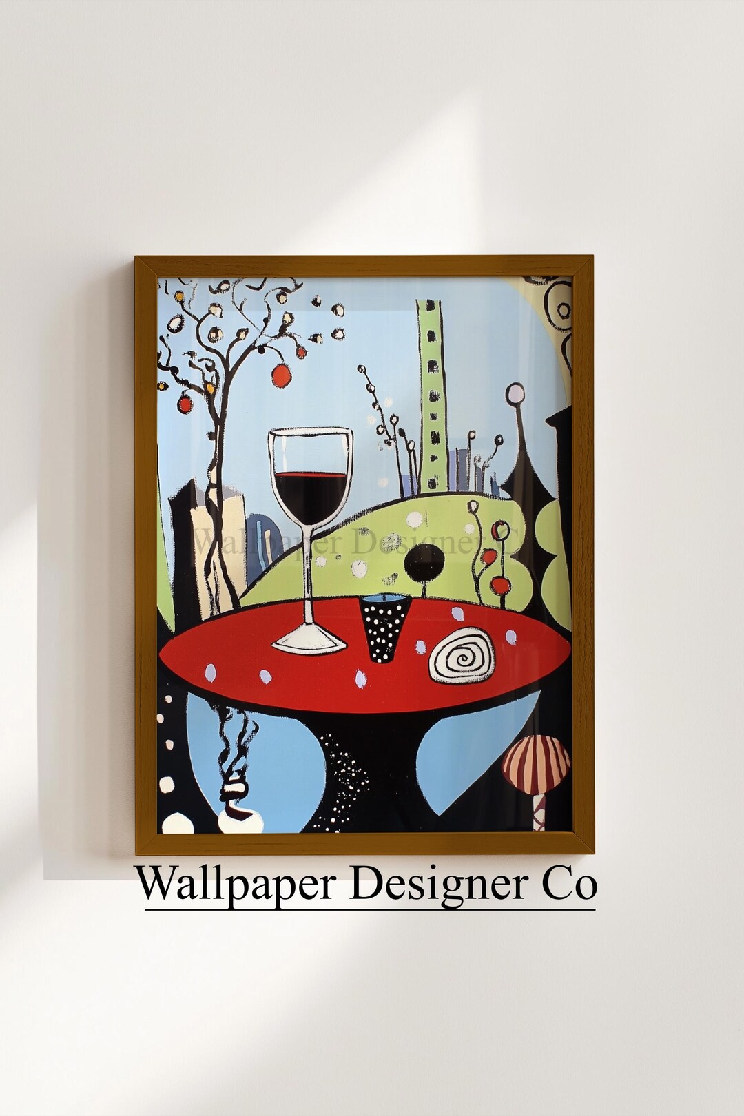 Vintage Pop Art Cafe Scene - Printable Modern Wall Art, UPA Animation ...