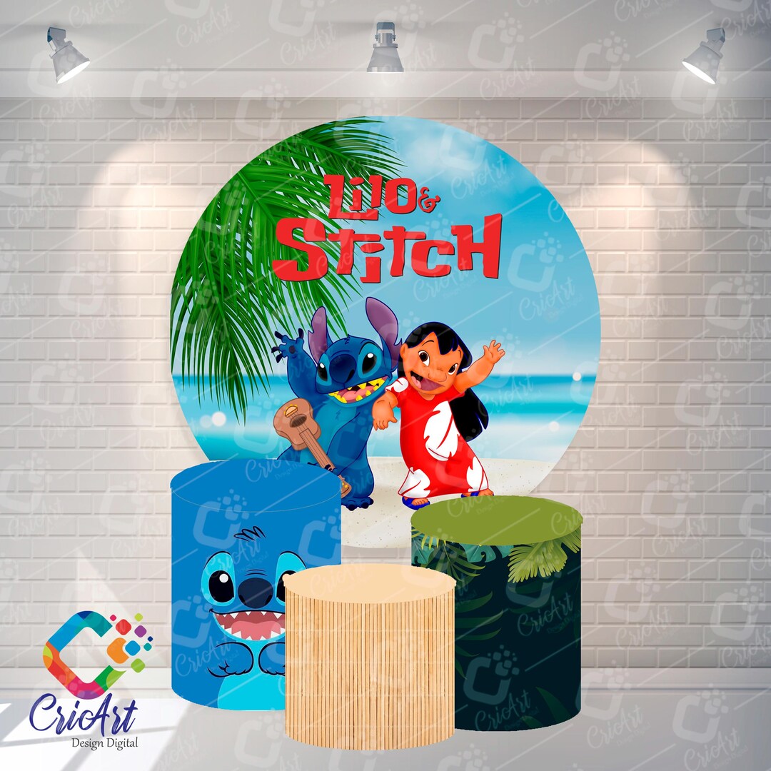 Lilo & Stitch Birthday Party Backdrop Cover: Round or Rectangle ...