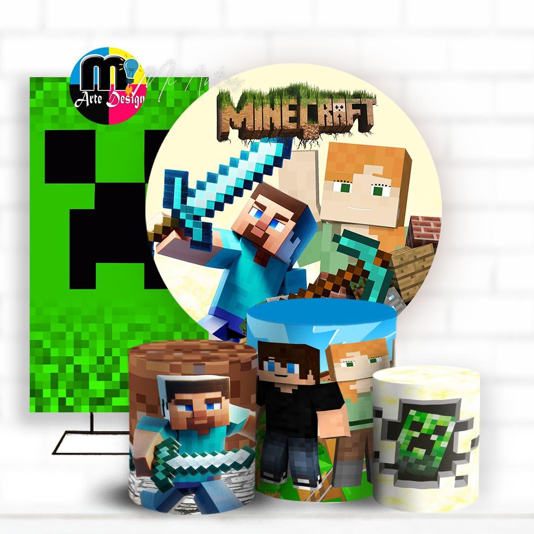 Minecraft Arch Backdrop Cover | Round Backdrop for Birthday Party ...
