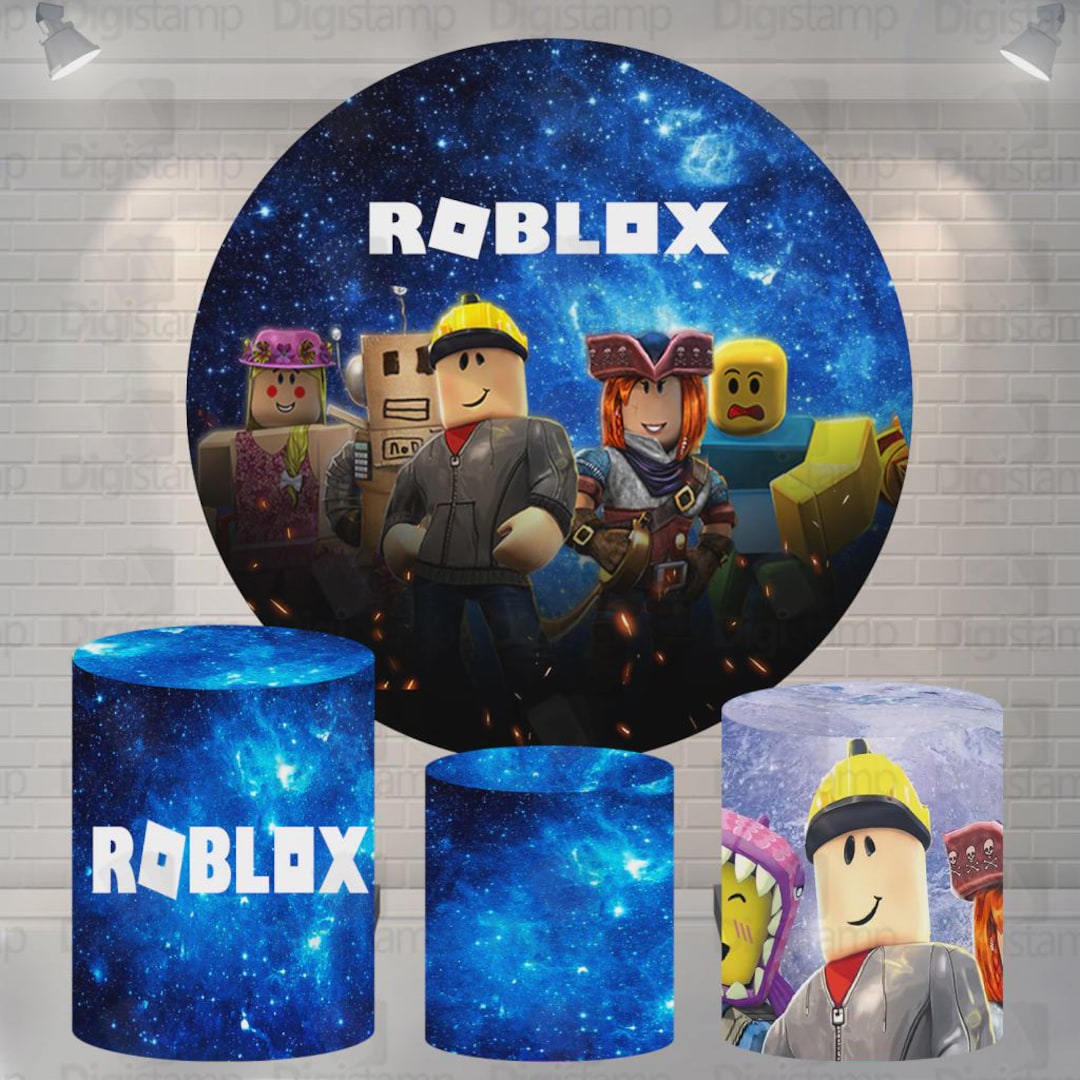 Roblox Birthday Party Backdrop Cover: Round Arch & Cylinder Set - Etsy