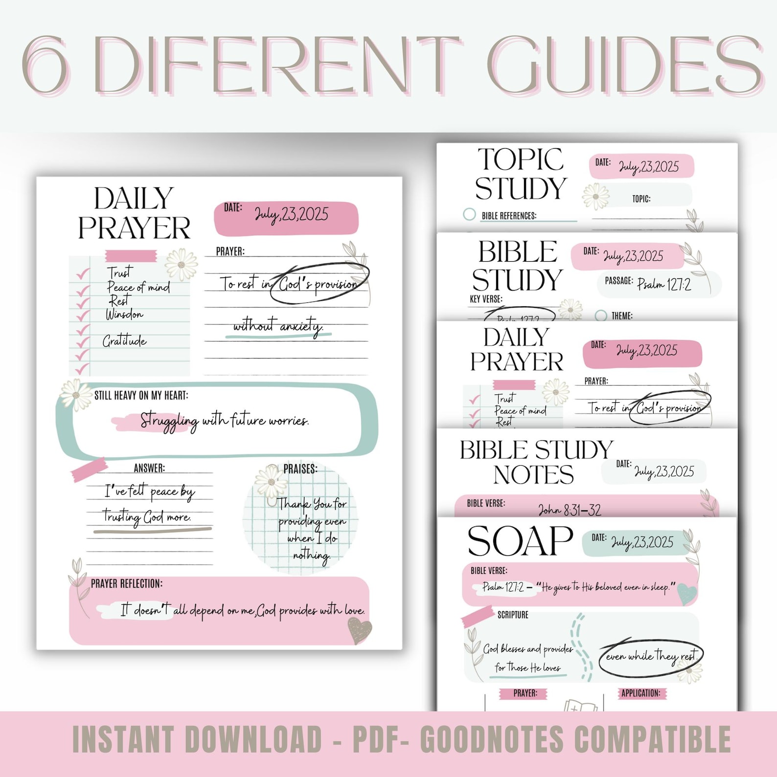 Editable Bible Studytemplate in Canva Bundle, Bible Study Tool Template ...