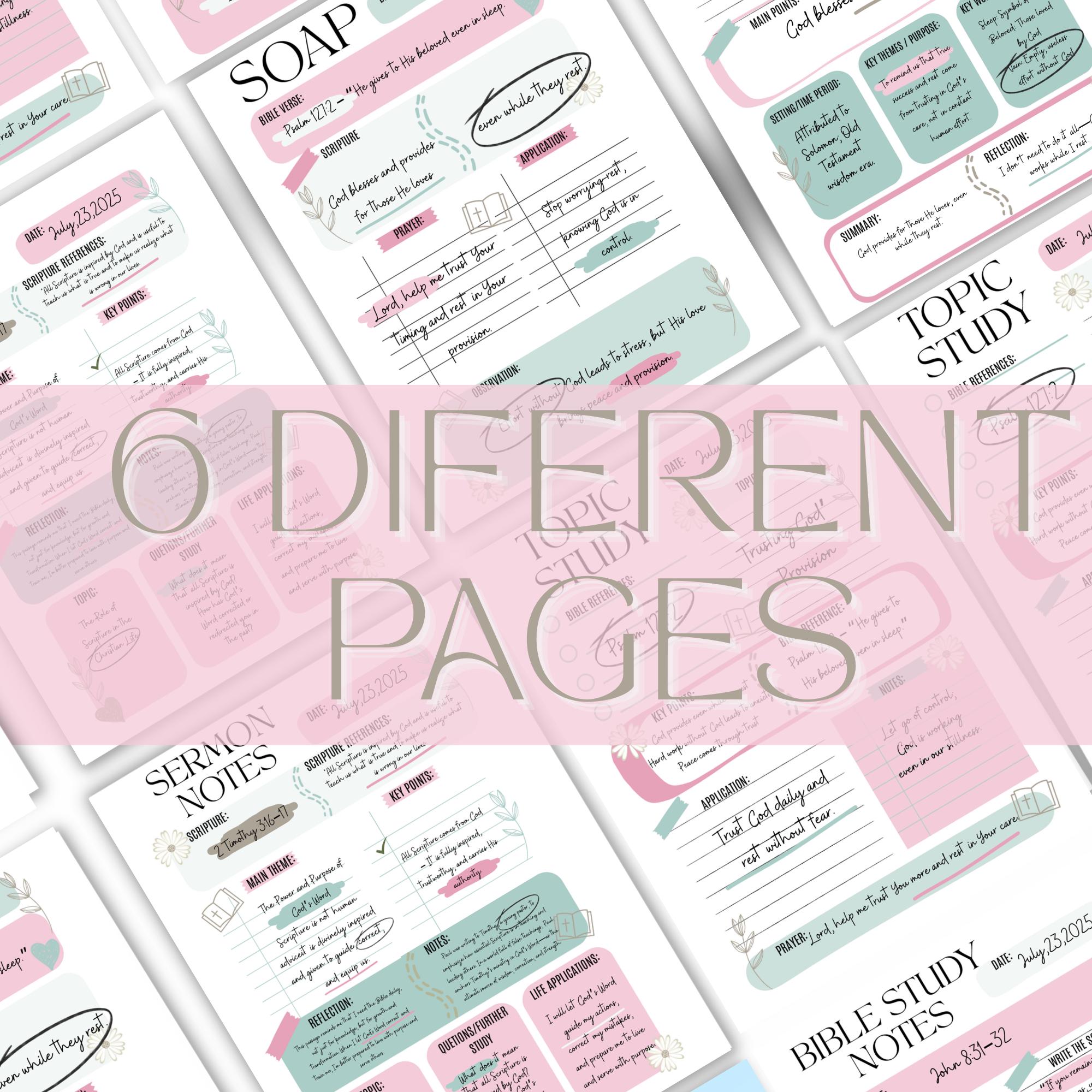 Editable Bible Studytemplate in Canva Bundle, Bible Study Tool Template ...