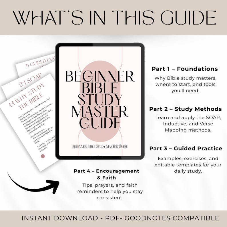 Beginner Bible Study Master Guide | Bible Study Template | Faith ...