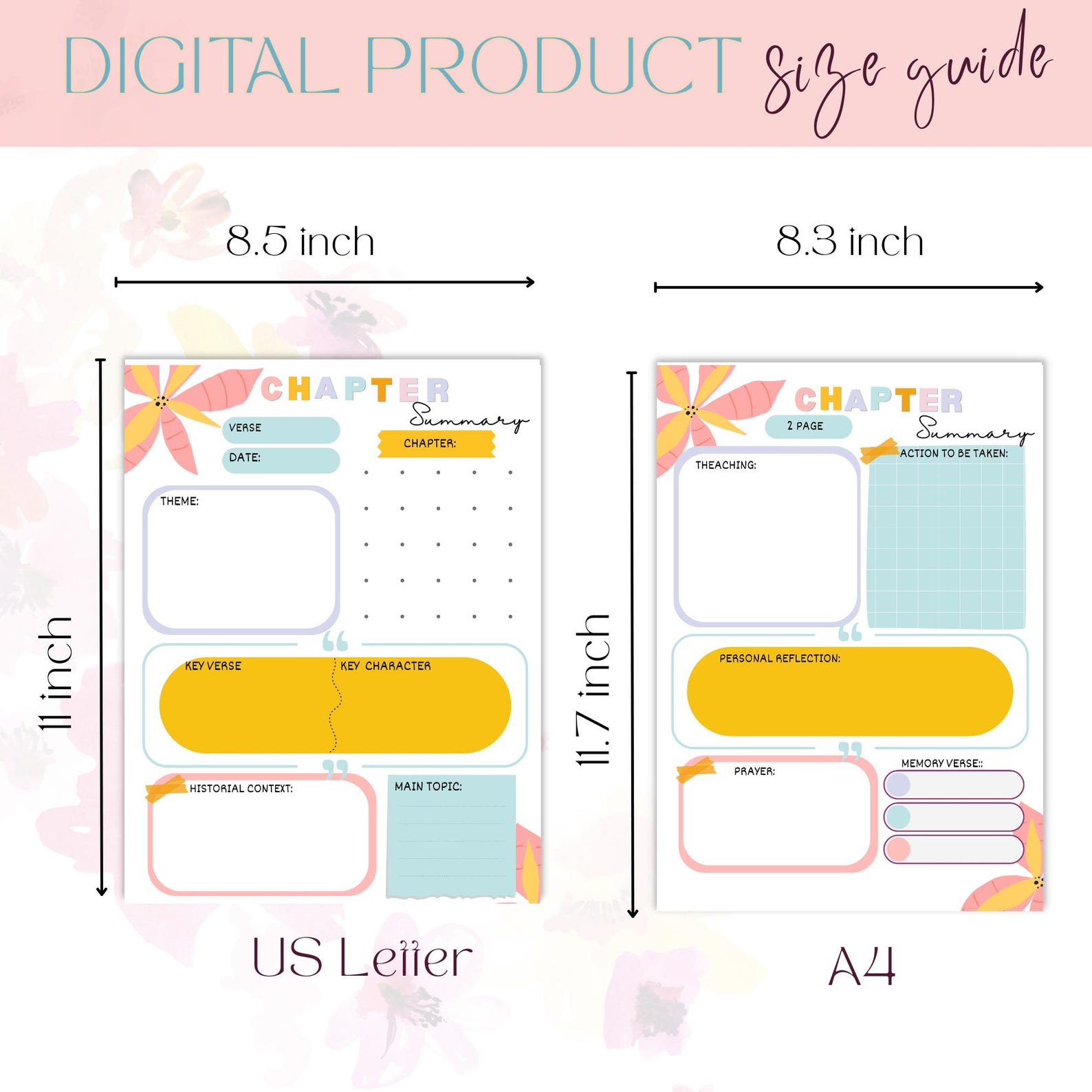 Printable Bible Chapter Study Template: Guided Scripture Journal (PDF ...