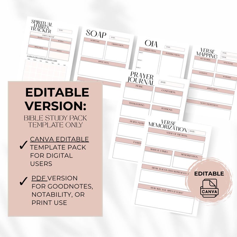 Entire Bible in Depth Bundle, Old Testament Study Templates,hyperlinked ...