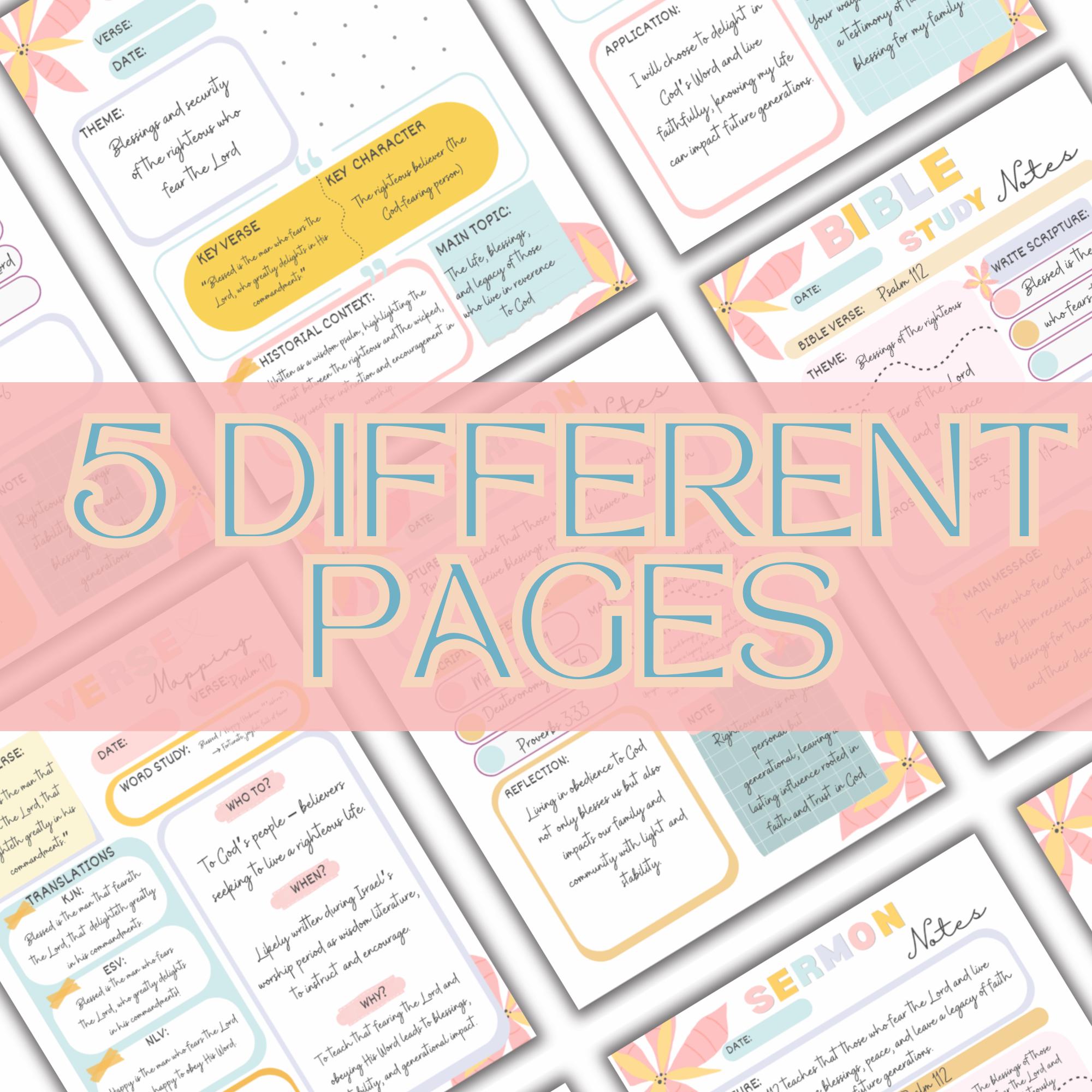 Printable Bible Study Templates, SOAP Method, Sermon Notes, Chapter ...