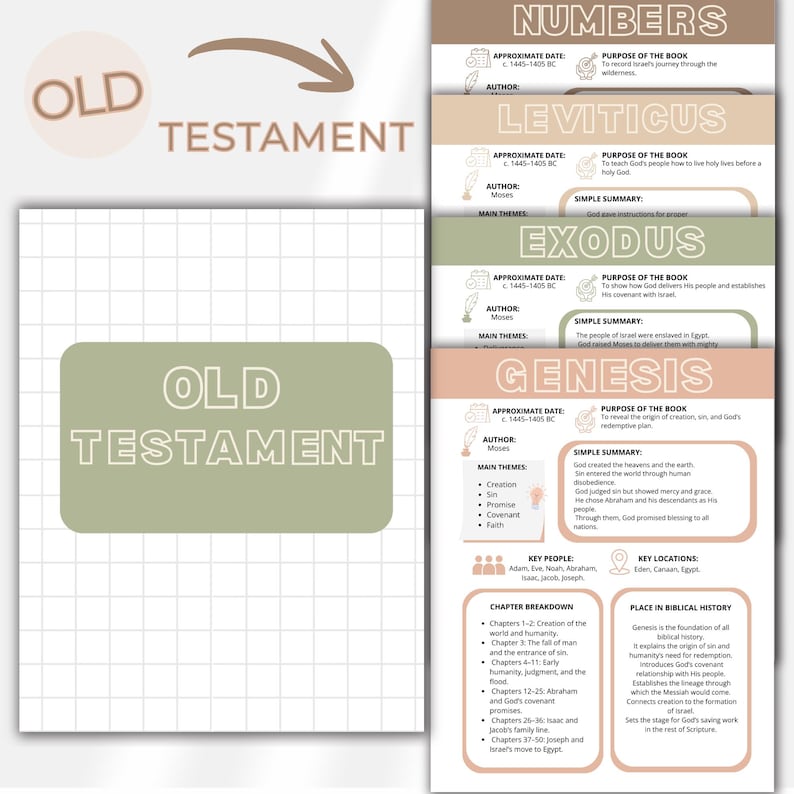 66 Book Bible Summary Guide, Old New Testament Overview (printable PDF ...