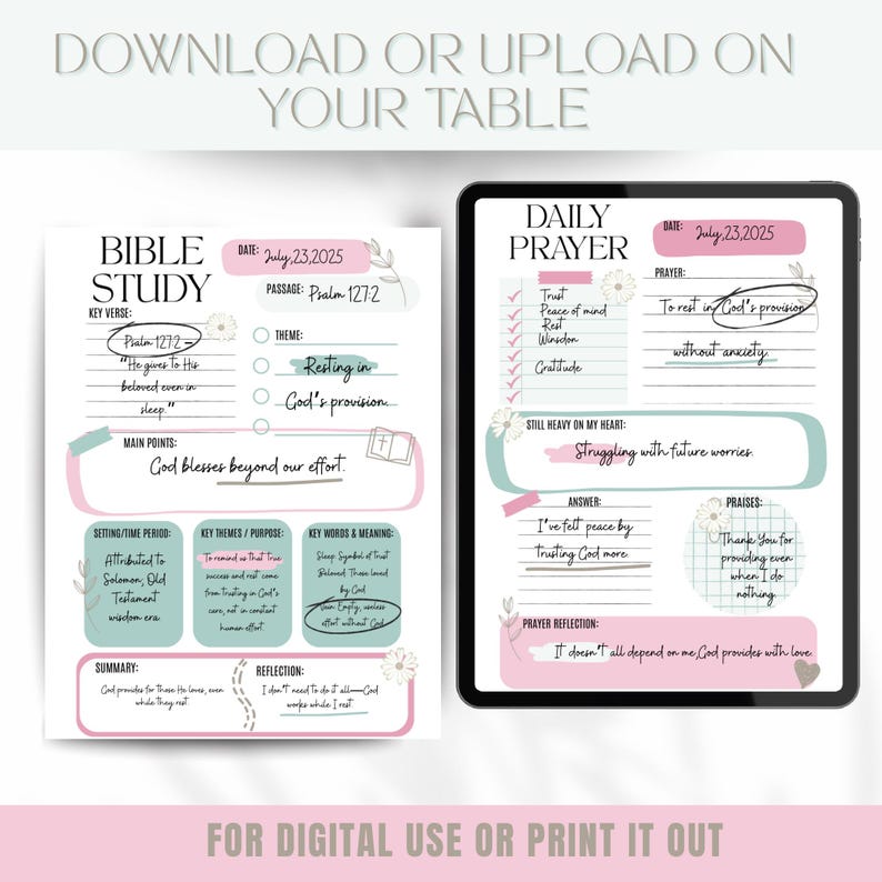 Editable Bible Studytemplate in Canva Bundle, Bible Study Tool Template, Faith Growth,soap Bible ...
