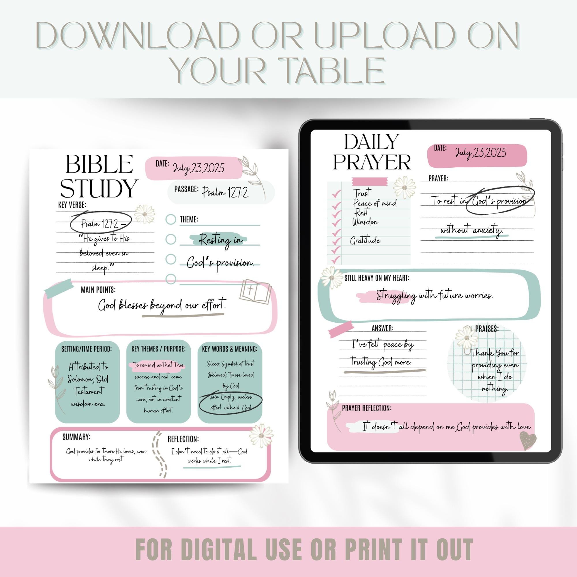 Editable Bible Studytemplate in Canva Bundle, Bible Study Tool Template ...