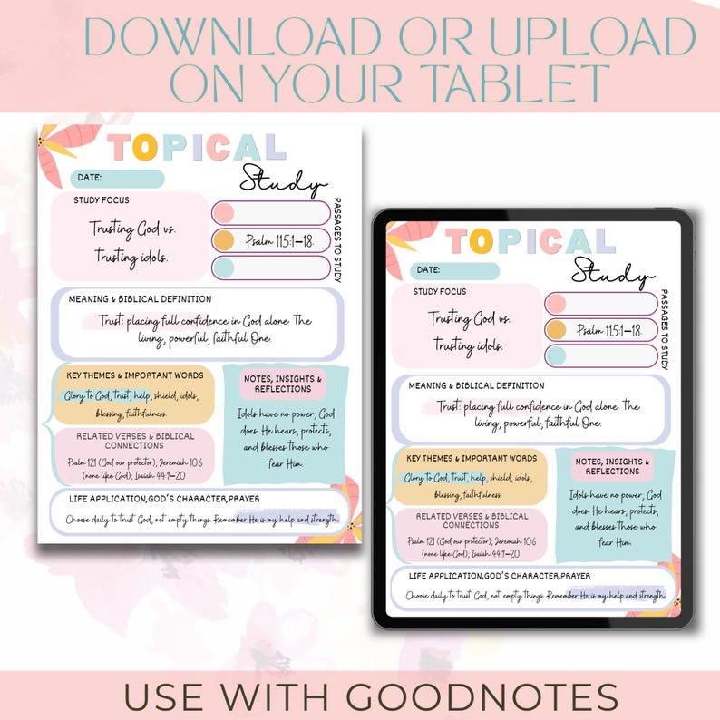 Topical Study Bible Printable & Digital ,editable Canva Template ...