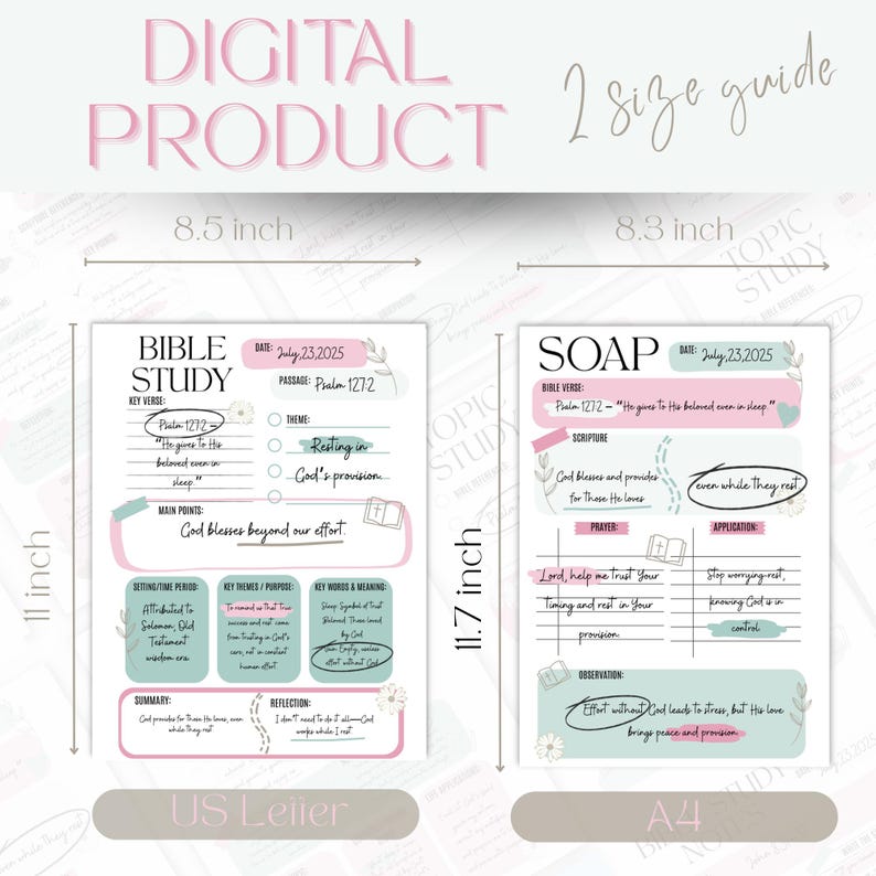 Editable Bible Studytemplate in Canva Bundle, Bible Study Tool Template ...