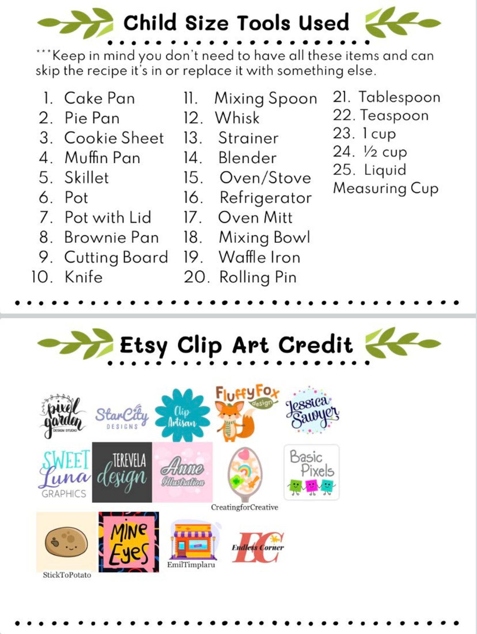 SET 1 PRINTABLE 20 Dramatic Play Recipe Cards for Kids Play - Etsy