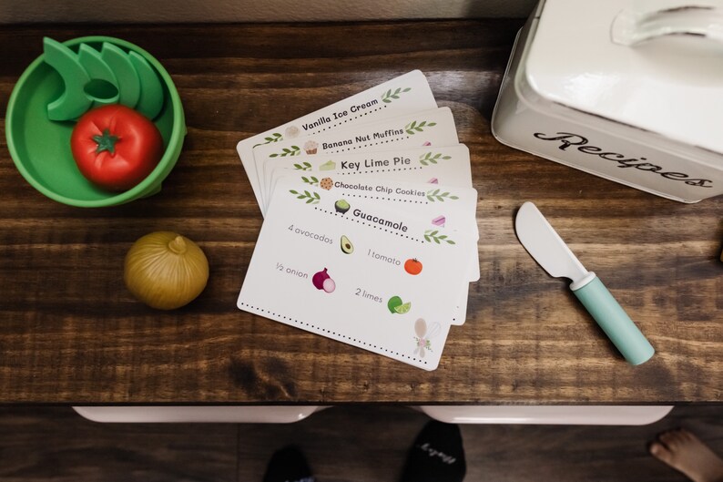SET 1 PRINTABLE 20 Dramatic Play Recipe Cards for Kids Play Pretend ...