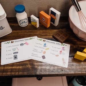 SET 1 PRINTABLE 20 Dramatic Play Recipe Cards for Kids Play Pretend ...