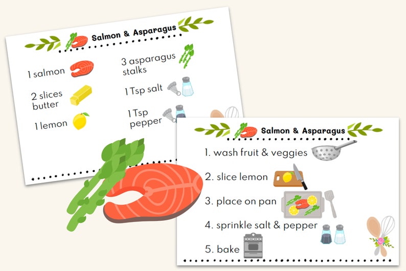 SET 2 PRINTABLE 20 Dramatic Play Recipe Cards for Kids Play Pretend ...