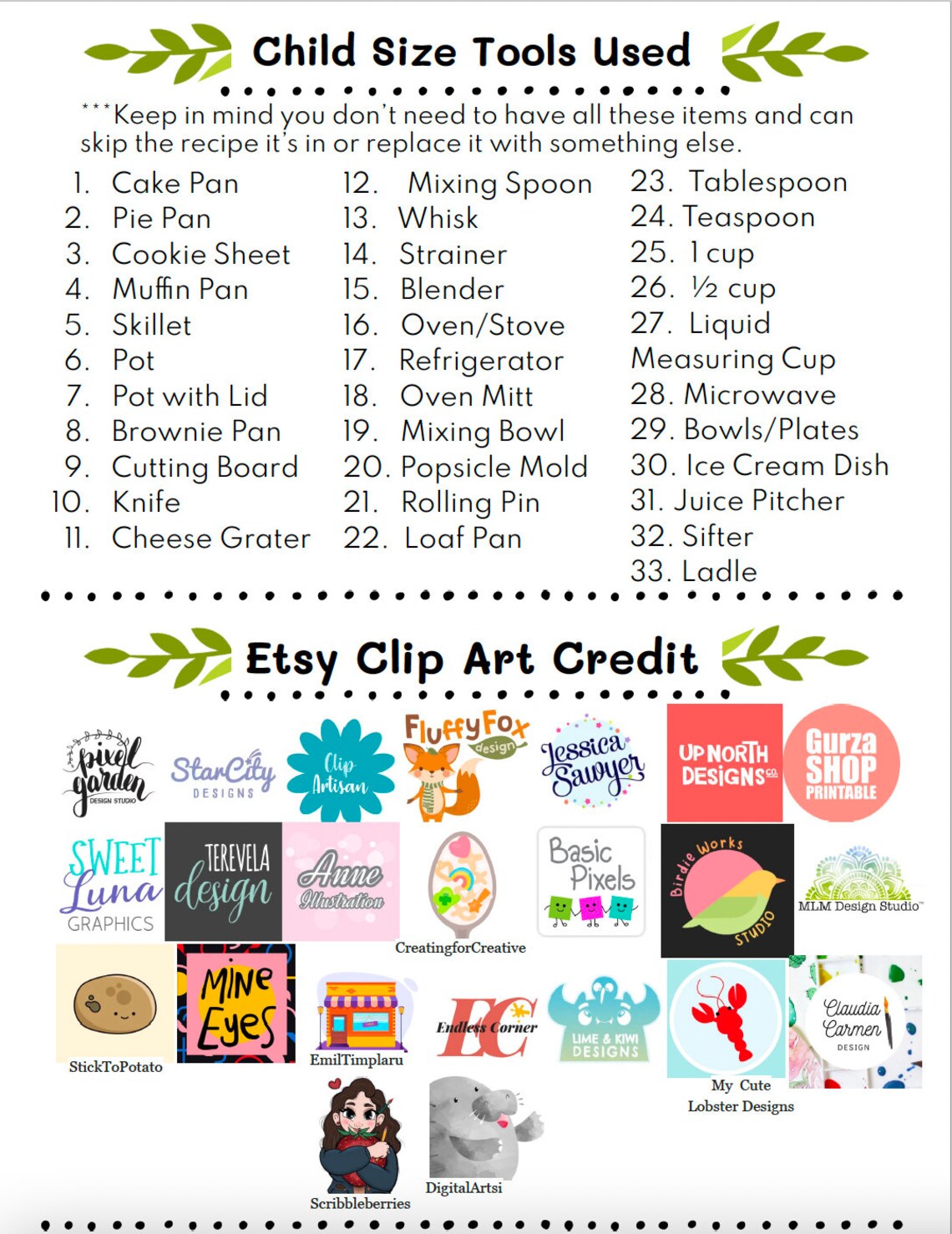 SET 2 PRINTABLE 20 Dramatic Play Recipe Cards for Kids Play Pretend ...
