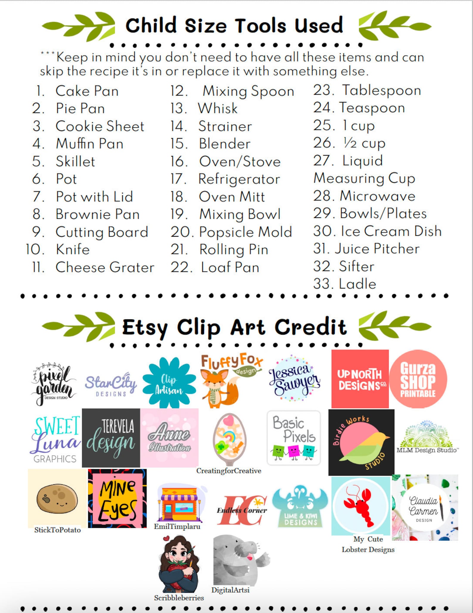 SET 2 PRINTABLE 20 Dramatic Play Recipe Cards for Kids Play Pretend ...