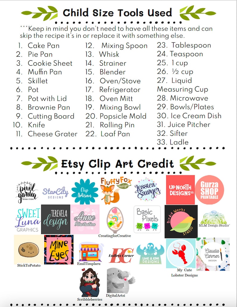 SET 2 PRINTABLE 20 Dramatic Play Recipe Cards for Kids Play Pretend ...