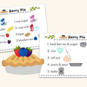 SET 1 PRINTABLE 20 Dramatic Play Recipe Cards for Kids Play Pretend ...
