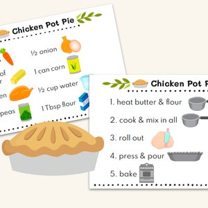 SET 2 PRINTABLE 20 Dramatic Play Recipe Cards for Kids Play Pretend ...