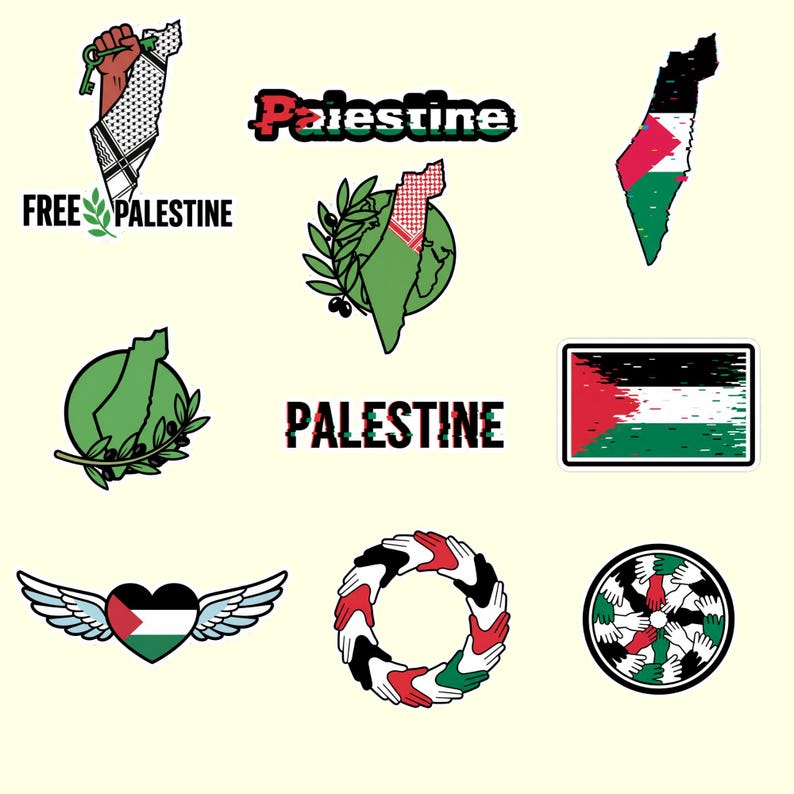 Free Palestine Stickers Pack | Save Gaza Stickers, Digital Download PNG ...