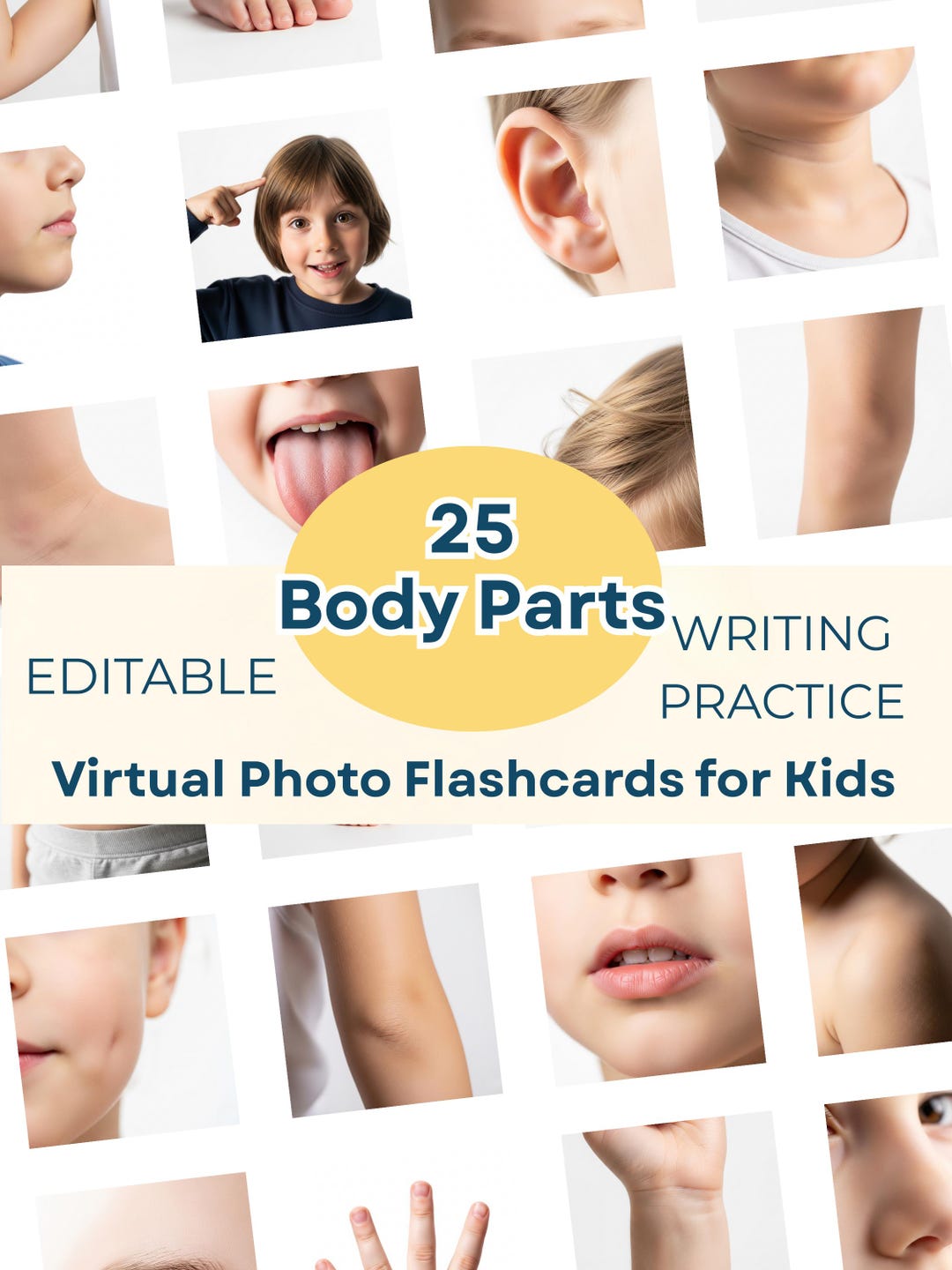 Body Parts Flashcards • Montessori Learning, Writing Practice (editable ...