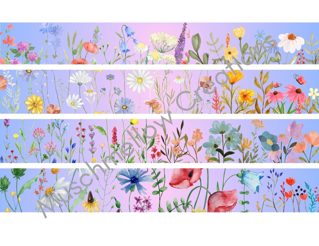 Watercolor Wildflower Bulletin Board Border | Digital Download ...