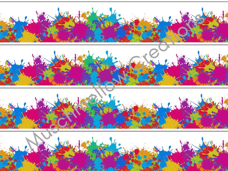 Paint Splatter Bulletin Board Border | Digital Download Printable ...