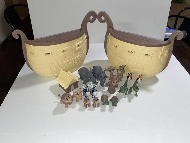 3d Printed Noah's Ark Boat With 8 Sets of Animals - Etsy